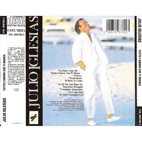 Tutto L´amore Che Ti Manca Julio Iglesias Acquistare Mp3 Tutte Le