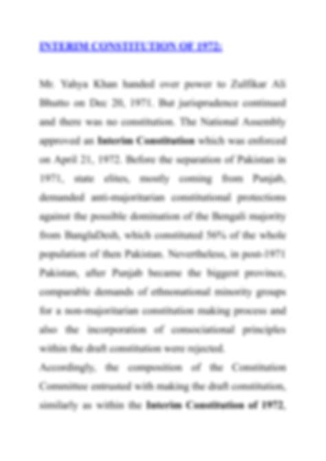 Solution Objective Resolution 1949 And Interim Constitution Of 1972 And Importance Of