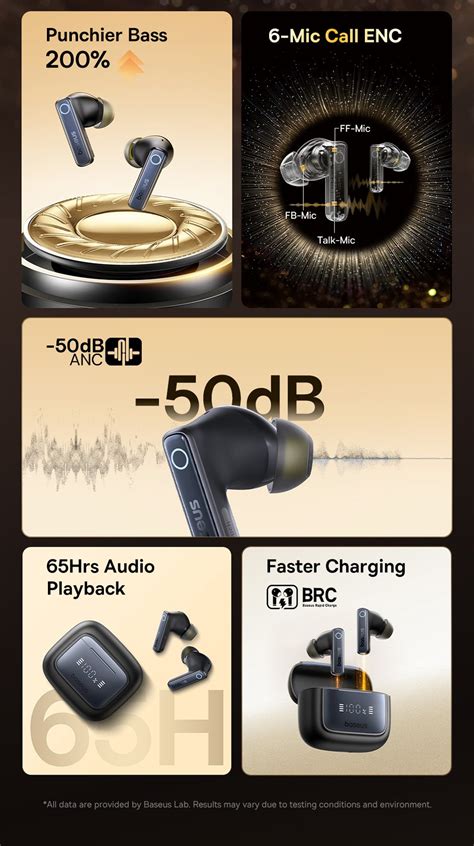 Tai Nghe Không Dây Tws Baseus Bowie 35 Anc Digital Display Baseus