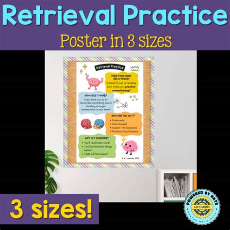 Retrieval Practice Classroom Poster Decor Checkout The Preview