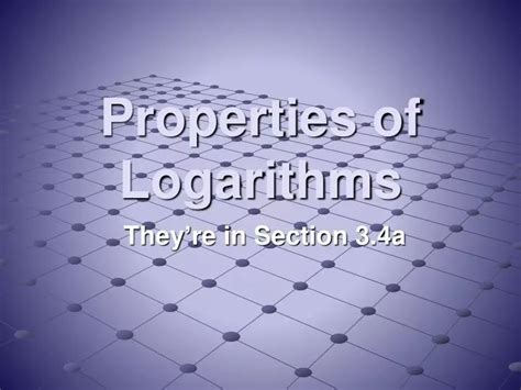 PPT Properties Of Logarithms PowerPoint Presentation Free Download ID 5418667