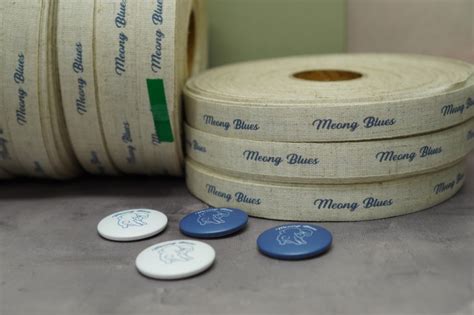 맞춤제작 리본린넨 원단 브랜드 로고 아날로그지