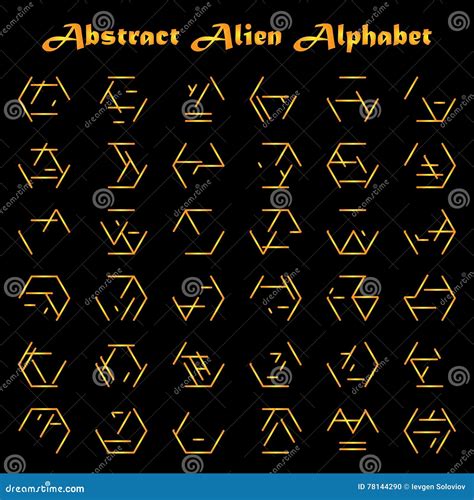 Futuristic Unreadable Alphabet Alien Font Vector CartoonDealer