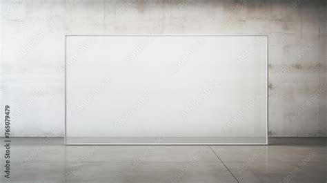 A Large Borderless Plexiglass Frame Suspended In Front Of A White