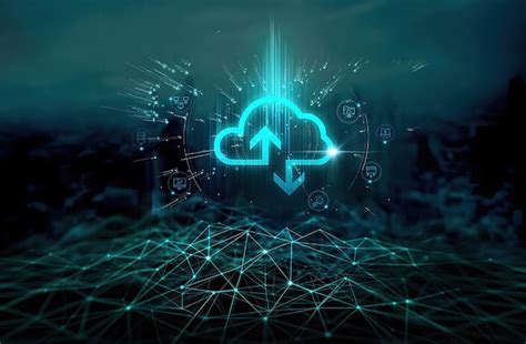 premium photo cloud connection technology data transfer cloud