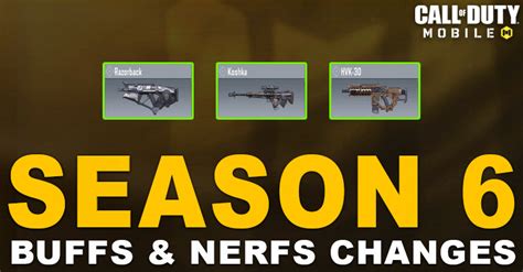 Call Of Duty Mobile Season 6 Buffs And Nerfs Speculation Zilliongamer