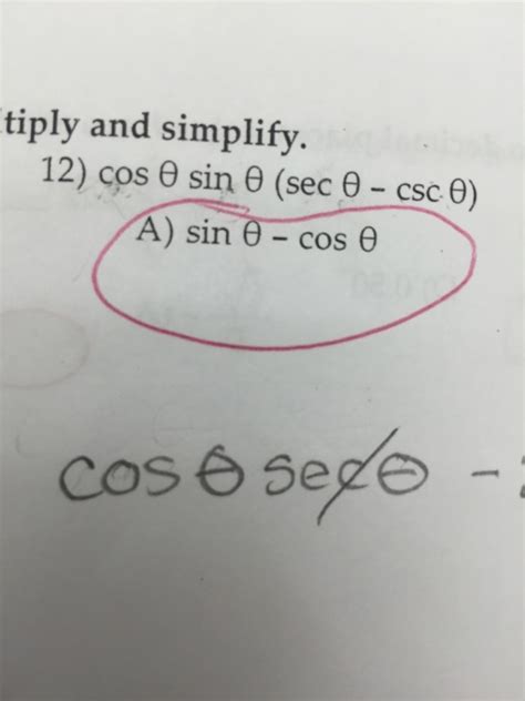 Solved Simplify Cos Theta Sin Theta Sec Theta Csc Theta Chegg