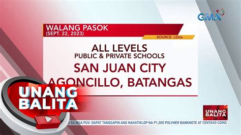 Walang Pasok As Of 6 27 AM September 22 2023 UB YouTube