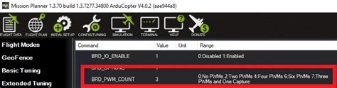 Problem With GPIO BRD PWM COUNT In Arducopter 4 0 2 Copter 4 0
