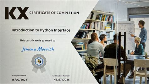 Jemima Morrish On Linkedin Certificate Kdb Kx Q Learningjourney