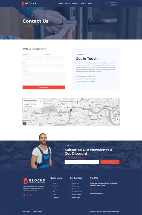 Blocks Locksmith And Security Company Elementor Template Kit Security Companies Website