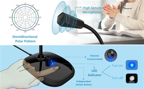Usb Microphone Pc Laptop Microphone Computer Microphone With Volume Rotate Button Desktop Mic