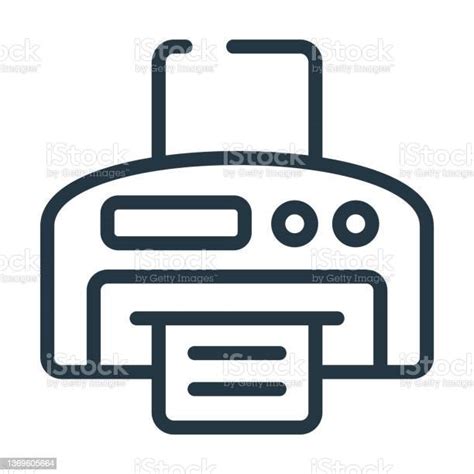 종이 프린터 씬 선 아이콘입니다 기술 개념 격리 된 윤곽선 기호에서 프린터 문서 선형 아이콘 웹 디자인 및 앱에 대한 벡터 그림 기호 요소입니다 0명에 대한 스톡 벡터 아트