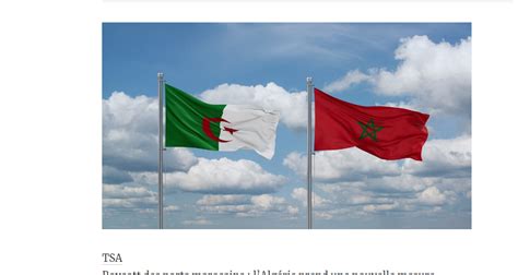Boycott des ports marocains par lAlgérie nouvelle instruction un coup dur pour Tanger Med l