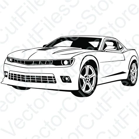 Chevrolet Camaro 2015 Angled View Vector Cut File Etsy
