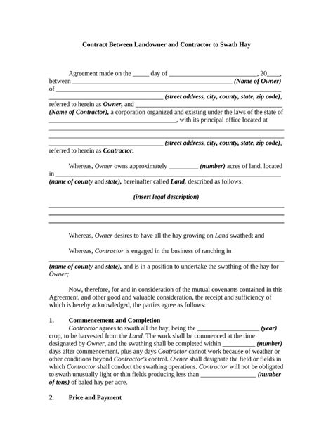 Hay Cutting Agreement Template Fill Out And Sign Online Dochub
