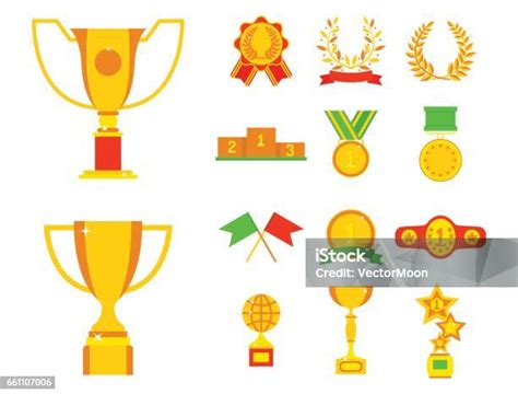 벡터 트로피 챔피언 컵 플랫 아이콘 수상자 금상 과 승리 상금 스포츠 성공 최고의 우승 황금 리더십 경쟁 일러스트 0명에 대한 스톡 벡터 아트 및 기타 이미지 Istock