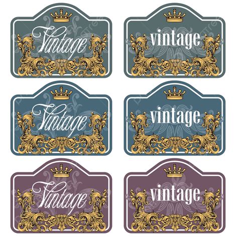 Vintage Wine Labels Set Leaf History Pattern Vector Leaf History Pattern Png And Vector With