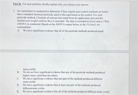 Solved Part B For Each Problem Briefly Explain Why You Chegg