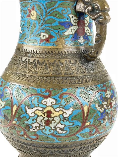 Lot Antique Chinese Bronze CloisonnÉ Enamel Vase