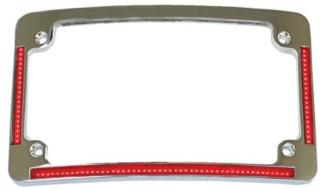 Horizontal Curved Motorcycle Fender Mounted Plate Frames With LED Turn