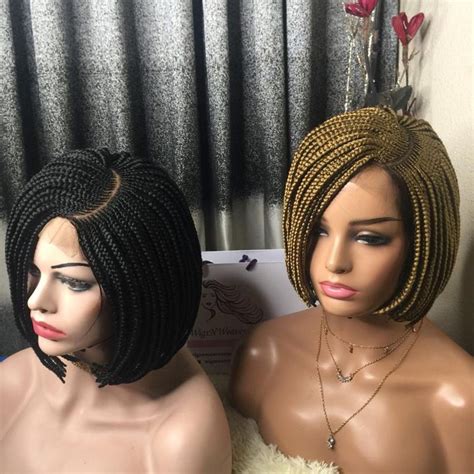 Short Bob Braided Wig Braid Wig Braided Lace Front Wig Short Braided Wigs For Black Women