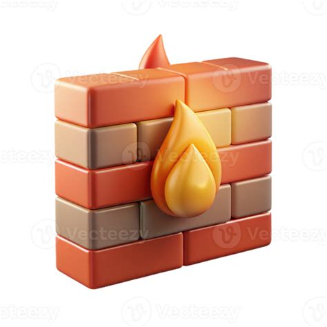 Dramatic Creative Firewall Illustration With Brick Texture Cutout Detailed 58021410 Png