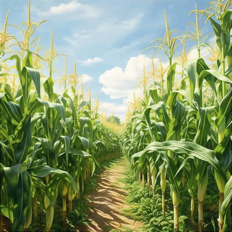 Premium Vector Agricultural Nature Plant Field Leaf Green Crop Corn