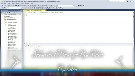 How To Check Column Exists In Sql Server Youtube