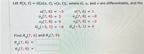 solved let r s t g u s t v s t ﻿where g u ﻿and v ﻿are