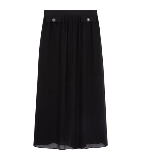 Womens The Kooples Black Gathered Midi Skirt Harrods Countrycode