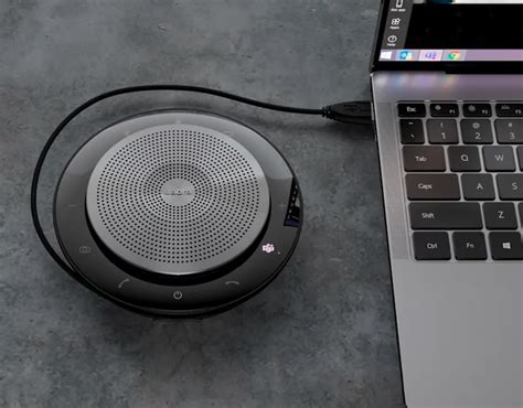 Jabra Speak Ms Usb Bluetooth Speakerphone W Usb Dongle For Microsoft Teams Black