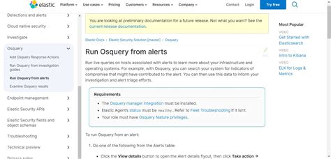 Bug Missing Osquery Information For Osquery Button Available Under