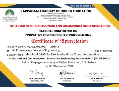 Arthi Subbiah On Linkedin Im Glad To Share My National Conference Certificate On Multilevel Dram