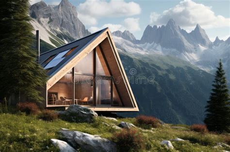 Modern Style Architecture Of Chic Minimalist Tiny Wooden House Ai