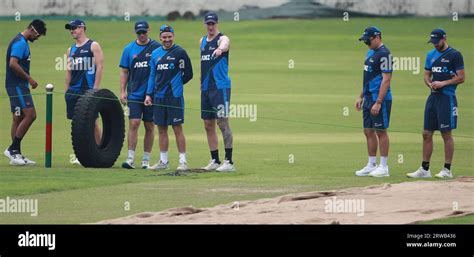 New Zealand Team Attends Practice Session At Sher E Bangla National