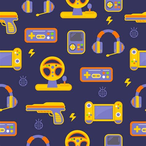 Premium Vector Video Gaming Seamless Pattern Joystick Digital