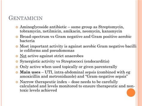 Ppt Gentamicin Principles Of Use And Monitoring September 2013 Dr