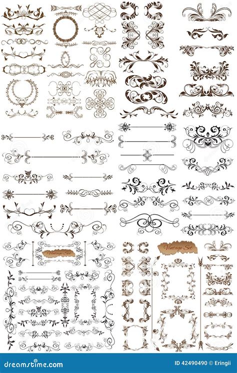Vector Set Of Calligraphic Elements For Design Stock Vector