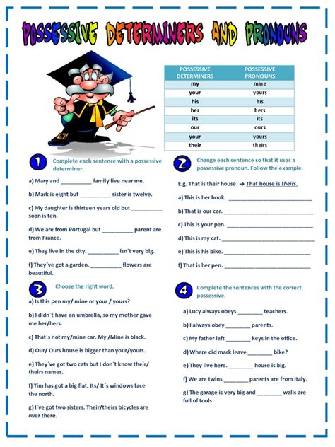 Possessive Determiners Pdf Possessive Determiners Pdf