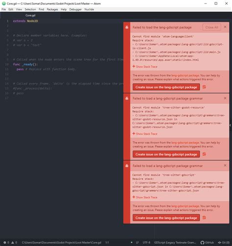Godot Atom Lang Gdscript Package Problem Rgodot