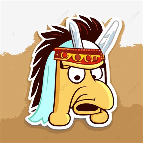 깃털 클립 아트와 만화 캐릭터를 갖춘 만화 스티커 벡터 고립 된 만화 트로이 목마 머리와 스티커 디자인 상표 Png 일러스트 및 벡터 에 대한 무료 다운로드 Pngtree