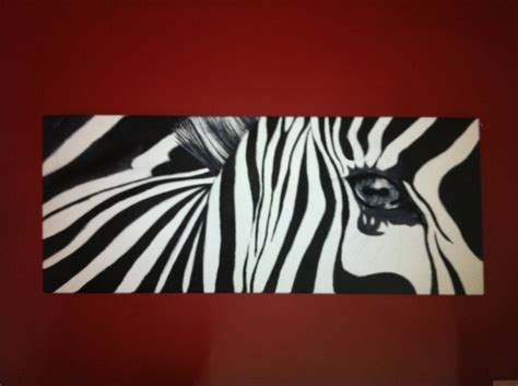 Black And White Zebra Painting Acrylic Canvas Zebra Painting Zebra