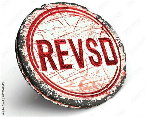 Red Revised Stamp With Bold Lettering White Background Revised