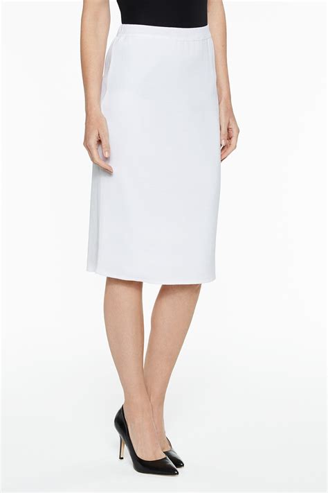 Plus Size White Lined Straight Skirt Ming Wang