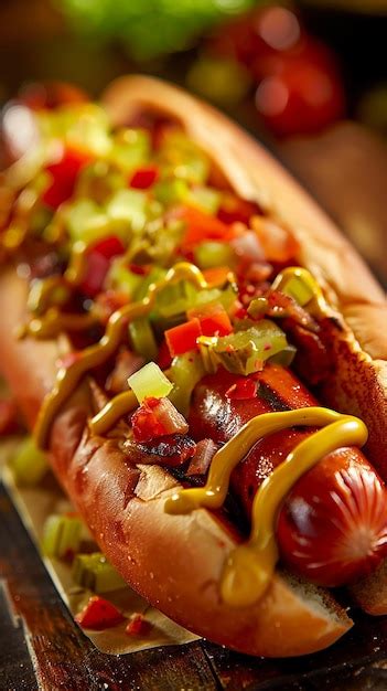 Premium Photo Gourmet Hot Dog Delight