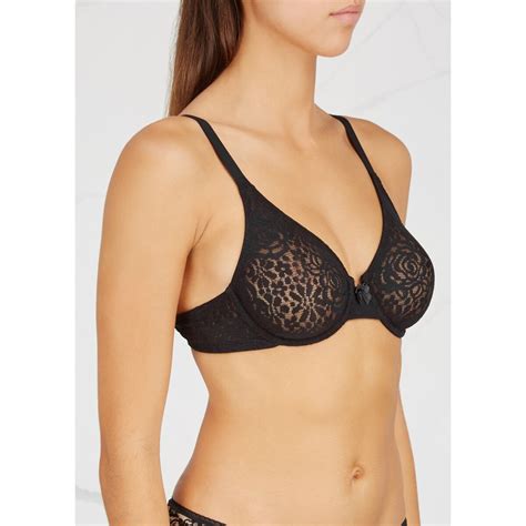 Wacoal Halo Lace Underwired Bra 34dd Black Editorialist