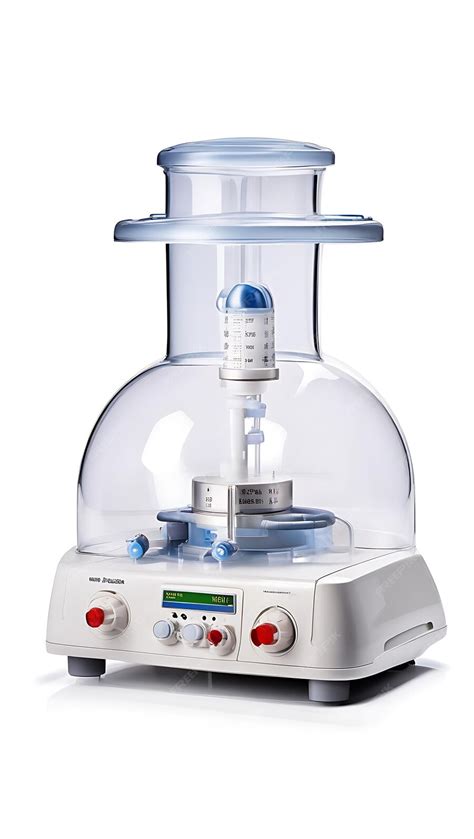 Photo Of Infant Ventilator Isolated On White Glossy Background