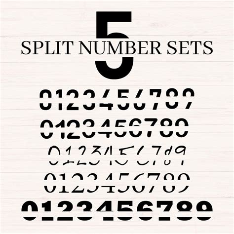 Split Numbers Svg Numbers Svg Dxf Png Split Number Clipart Number