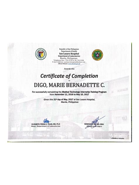 Cert Of Completion Pdf